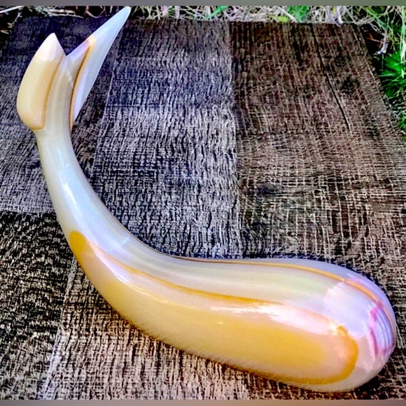 Art | Vintage Mid Century Modern Antique Hand Carved Solid Onyx Marble Whale | Poshmark